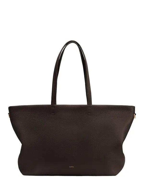 Cuyana Leather Zipper Tote Bag - Mocha