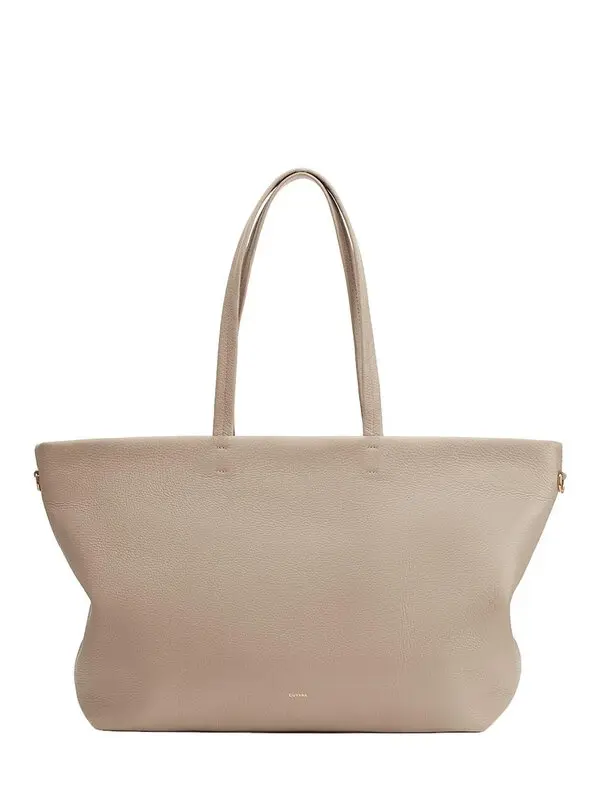 Cuyana Leather Zipper Tote Bag - Stone