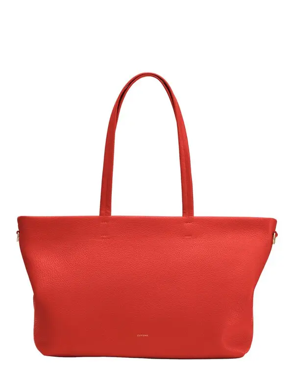 Cuyana Leather Zipper Tote Bag - Chili