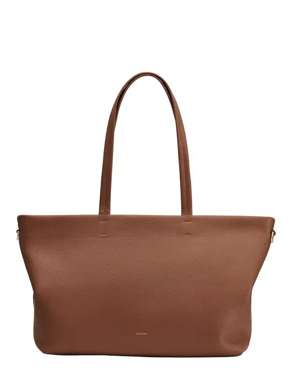 Cuyana Leather Zipper Tote Bag - Dark Chestnut