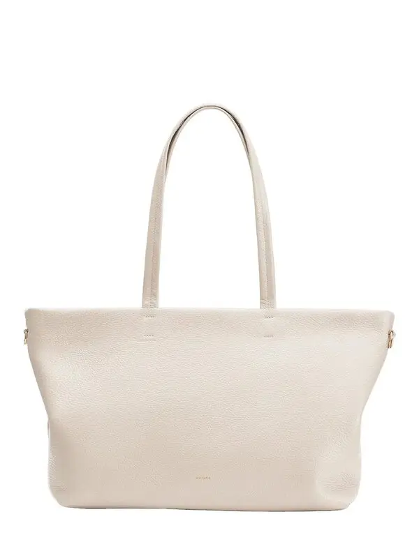Cuyana Leather Zipper Tote Bag - Ecru