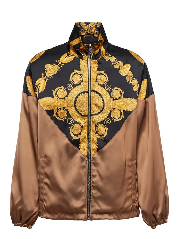 Versace Maschera Baroque Satin Bomber Jacket - Multicoloured