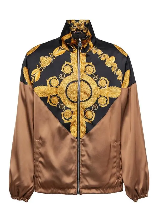 Versace Maschera Baroque Satin Bomber Jacket - Multicoloured