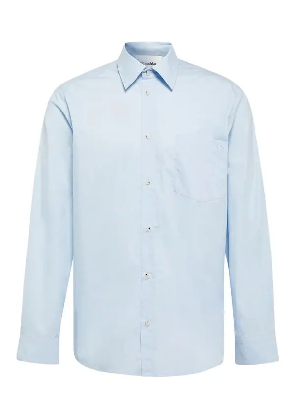 Nanushka Kaleb Cotton Oxford Shirt - Blue