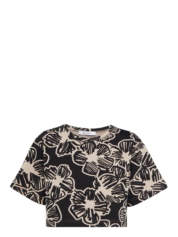 Max Mara Apotema Floral Crop Top - Black