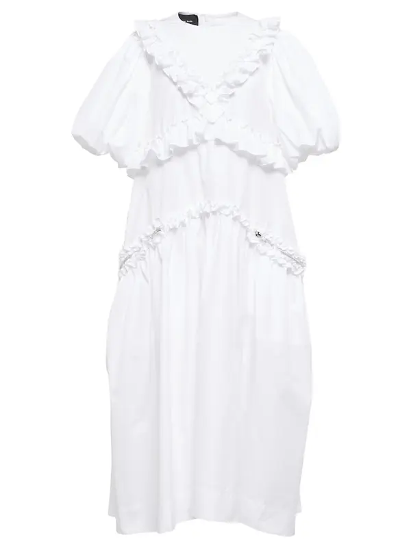 Simone Rocha Cotton Midi Dress - White