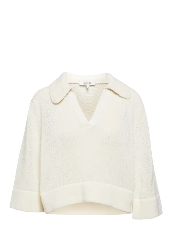 Dorothee Schumacher Sporty Wool-blend Polo Sweater - White