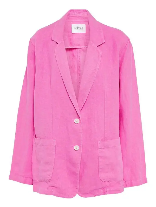 Velvet By Graham & Spencer Cassie Linen Blazer - Pink