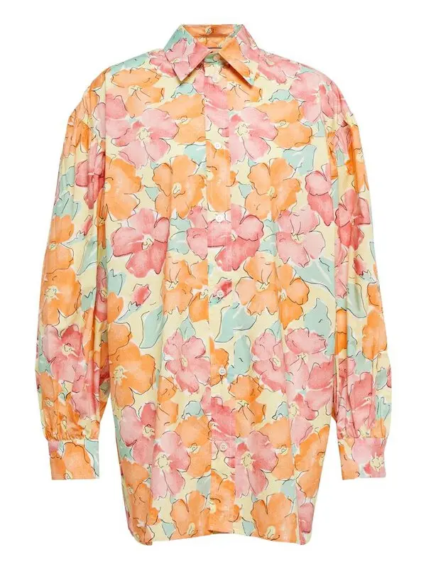Plan C Floral Cotton Shirt - Multicoloured