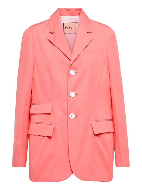 Plan C Single-breasted Cotton Blazer - Pink