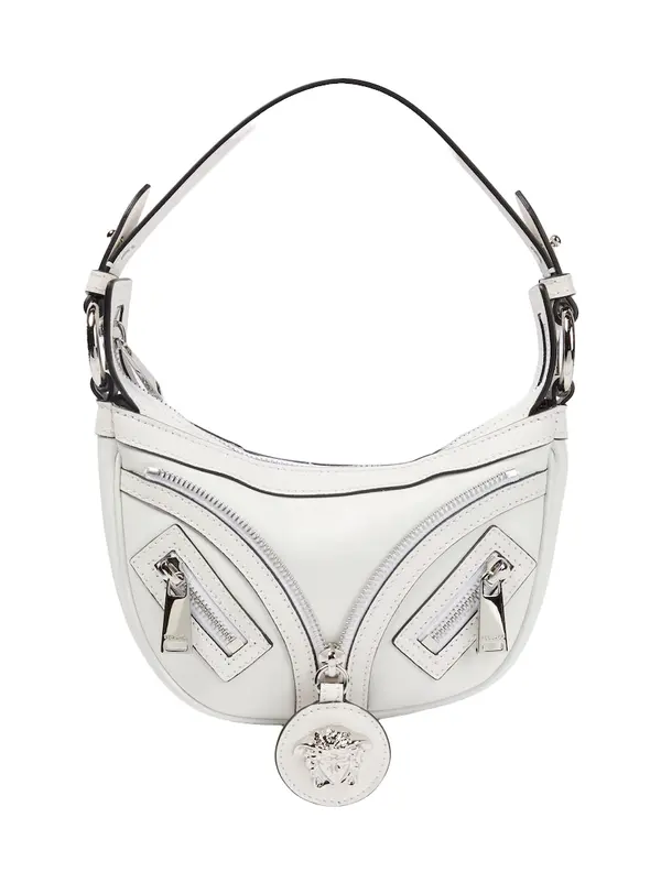 Versace Repeat Mini Leather Shoulder Bag - White