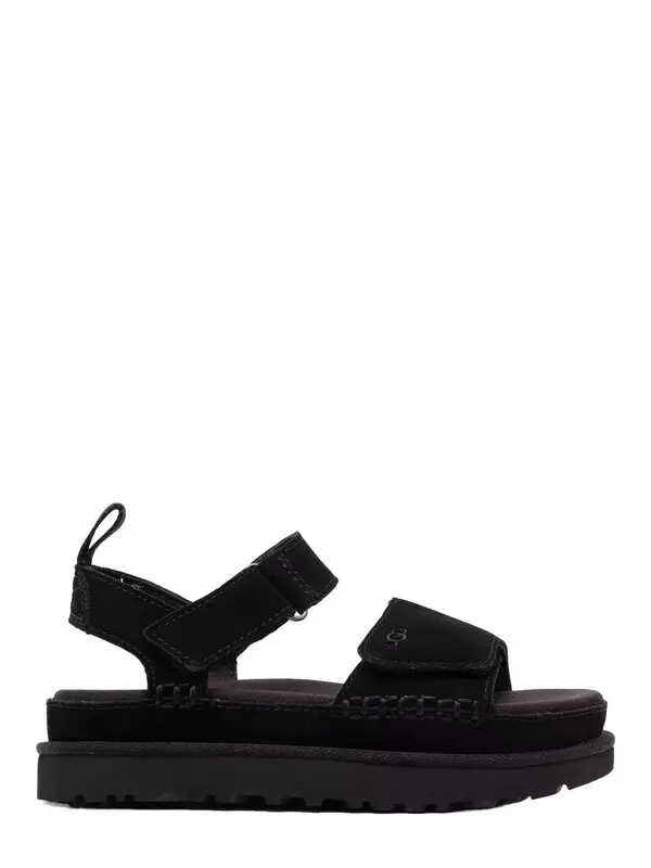 UGG Goldenstar Suede Flatform Sandals - Black