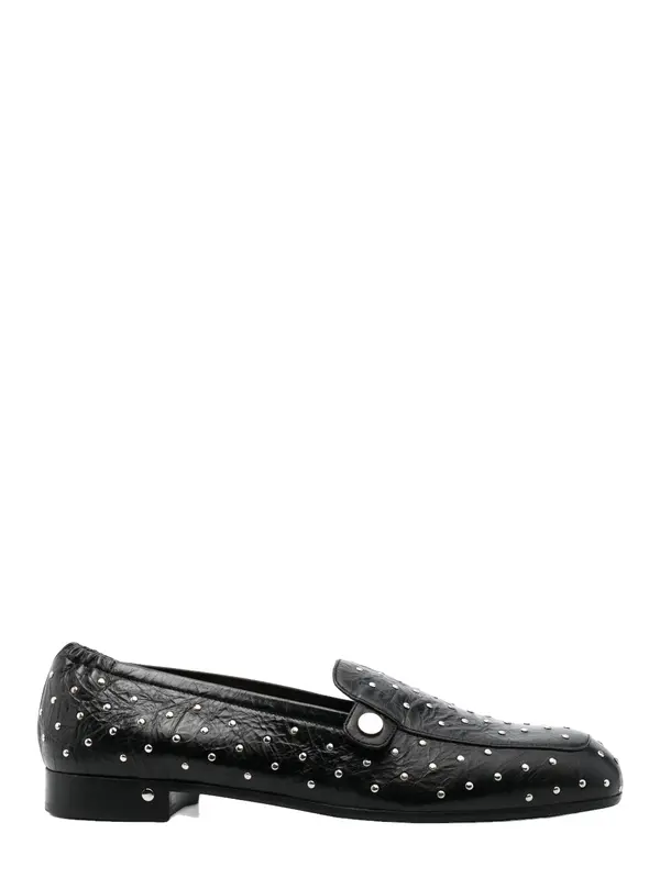 Laurence Dacade Stud-embellished Leather Loafers - Black