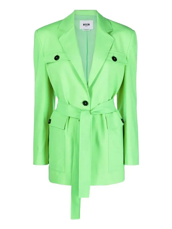 MSGM Cargo-pocket Belted Jacket - Green