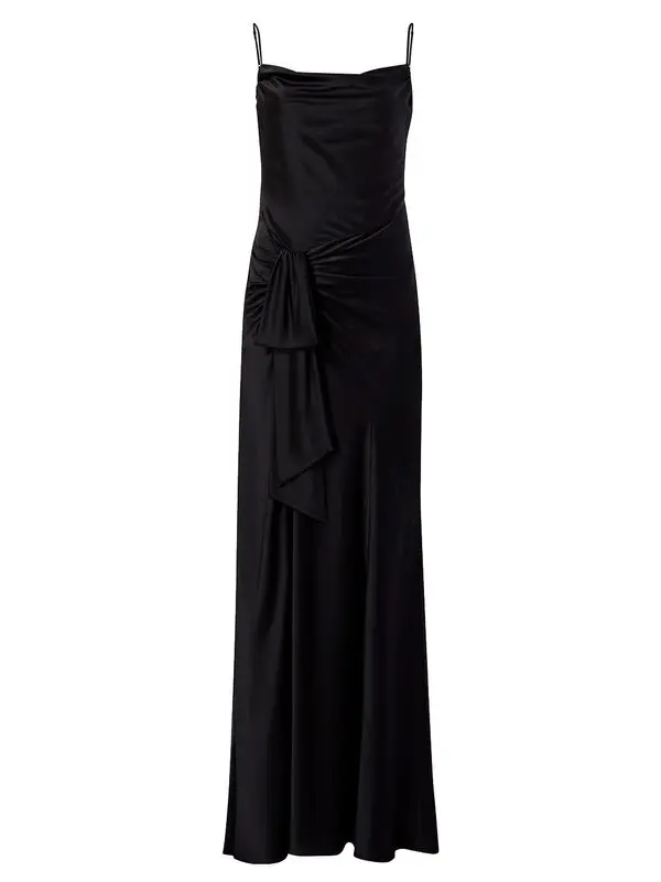 Cinq À Sept Side Slit Silk Dress - Black