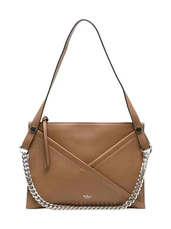 Mulberry Zipped Leather Shoulder Bag - Brown