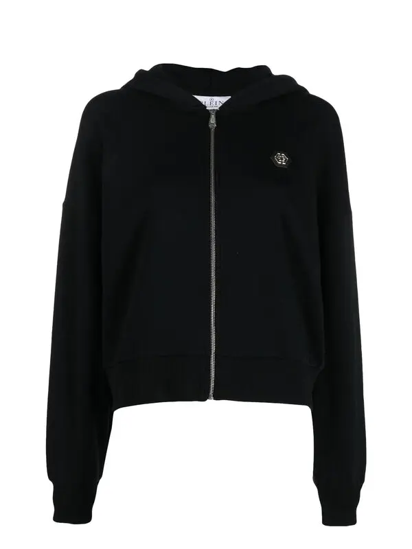 Philipp Plein Skull-embellished Zip-up Hoodie - Black