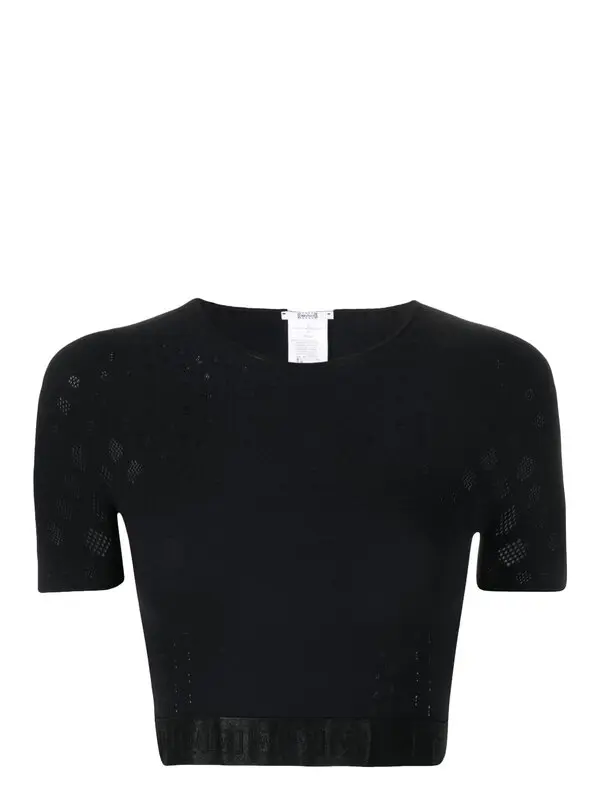 Wolford Semi-sheer Cropped Top - Black