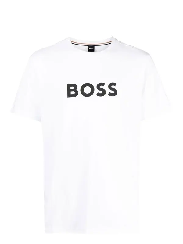BOSS Logo-print Cotton T-shirt - White
