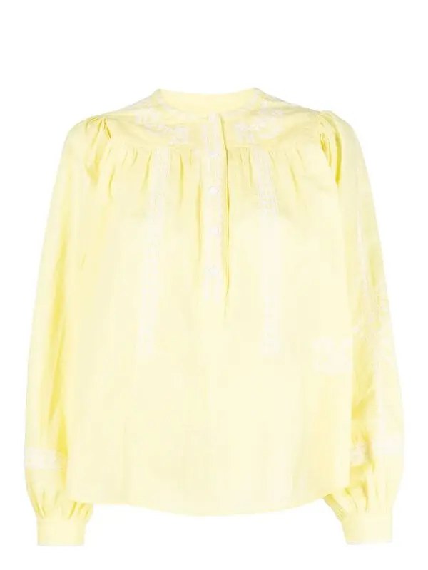 Zadig&Voltaire Embroidered Peasant Blouse - Yellow