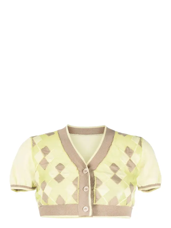 Jacquemus Argyle-check Cropped Top - Yellow