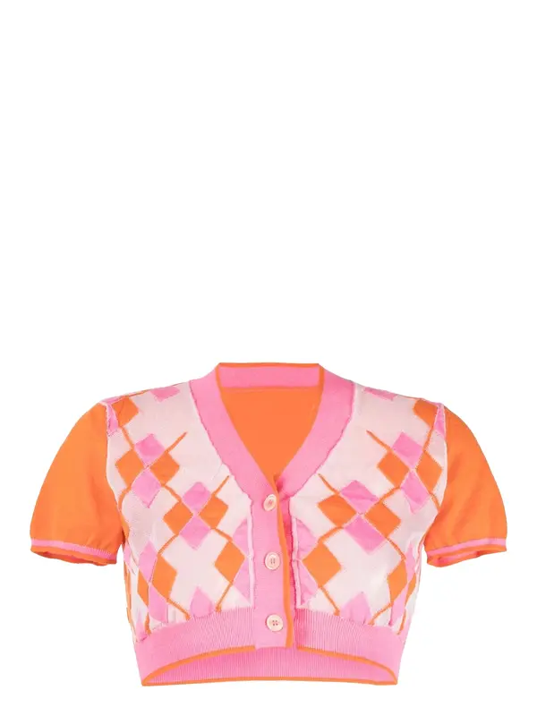 Jacquemus Argyle-check Cropped Top - Orange