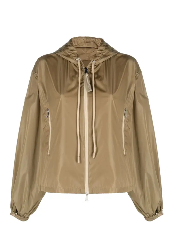 Moncler Vernois Logo-print Hooded Jacket - Brown