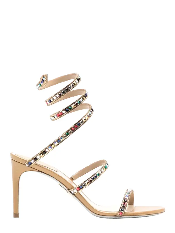 Rene Caovilla Crystal Embellished Strappy Sandals - Yellow