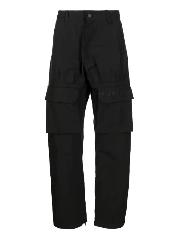 44 LABEL GROUP Multi-pocket Parachute Trousers - Black