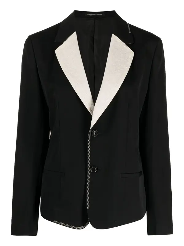 Y’s Single-breasted Wool Blazer - Black