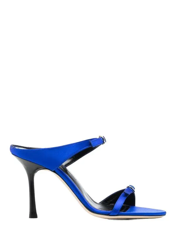 Victoria Beckham Double-strap Satin Sandals - Blue