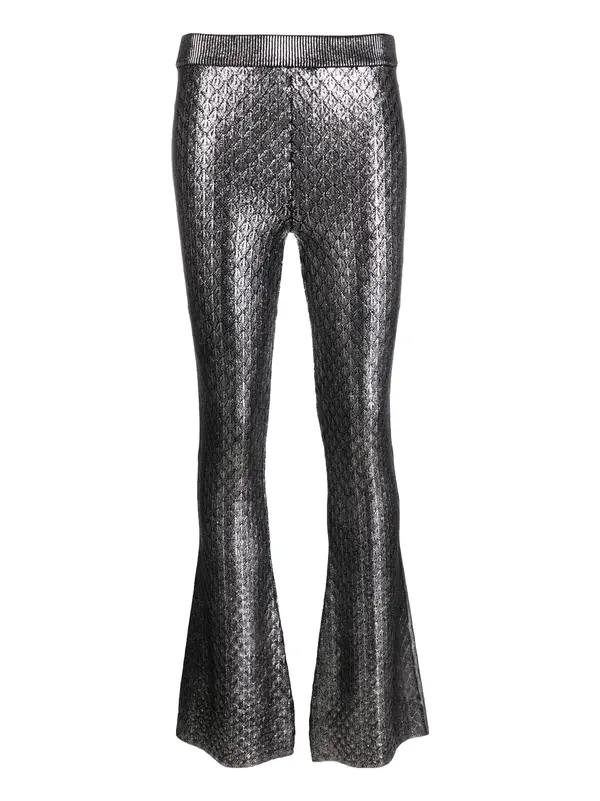 Rabanne High-waisted Flared Trousers - Silver
