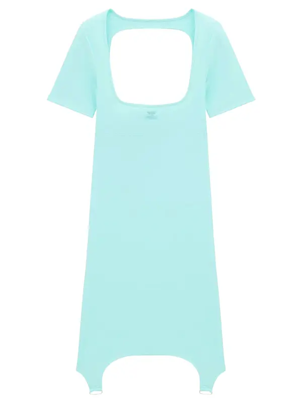 COURREGES Square-neck Mini Dress - Blue