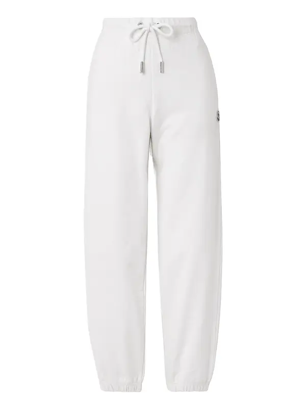 Moncler Tapered Cotton-jersey Track Pants - White