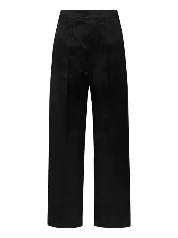 Kwaidan Editions Duchesse-satin Straight-leg Trousers - Black