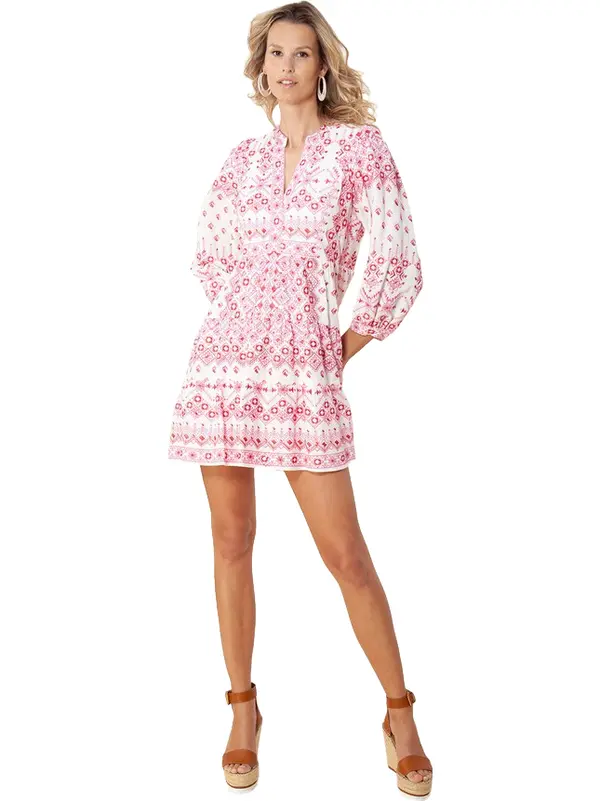 Hale Bob Clary Embroidered Dress - Pink