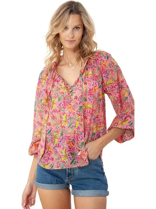 Hale Bob Alaska Voile Top - Pink