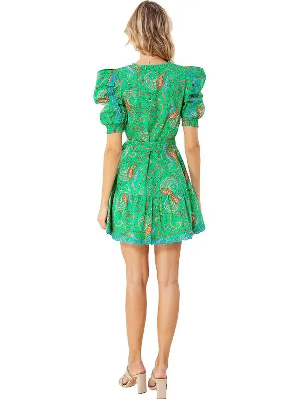 Hale Bob Elaina Poplin Mini Dress - Green