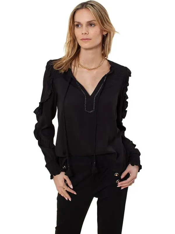 Hale Bob Savanna Beaded Top - Black