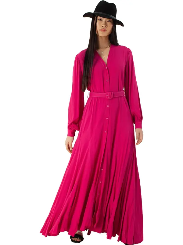 Hale Bob Marlena Solid Maxi Dress - Red