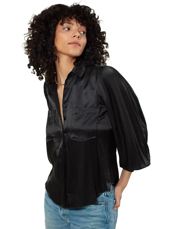 Hale Bob Yamei Silk Top - Black