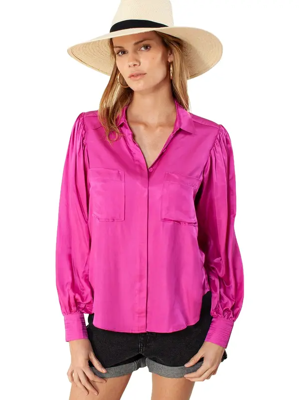 Hale Bob Yamei Silk Top - Pink
