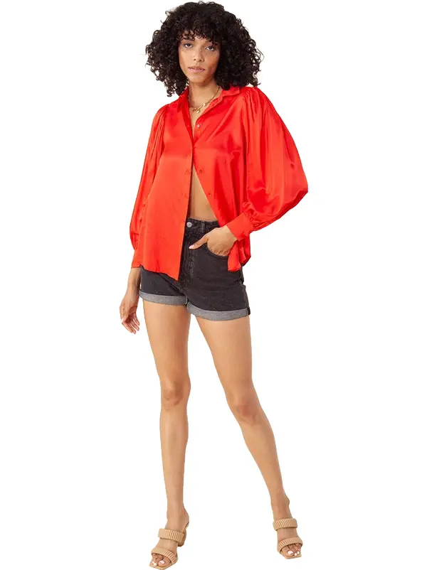 Hale Bob Eva Solid Top - Orange / Red