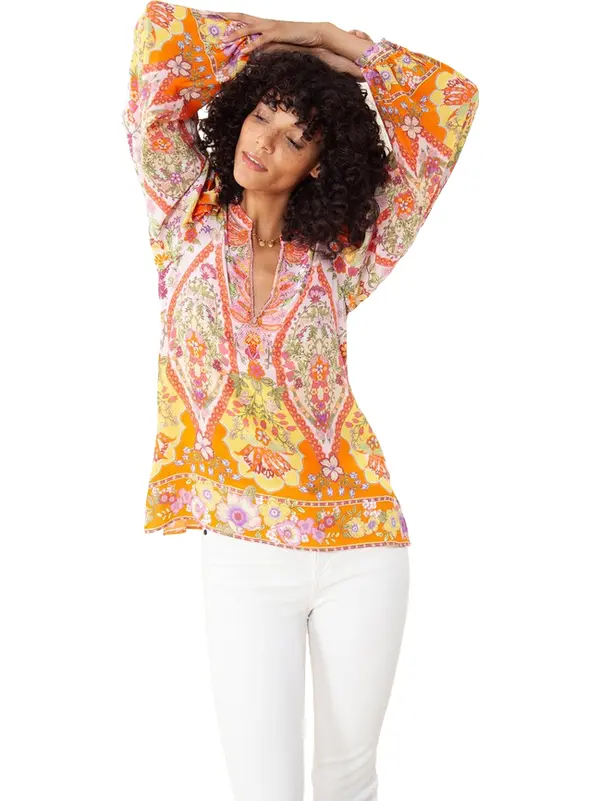 Hale Bob Madison Silk Top - Pink
