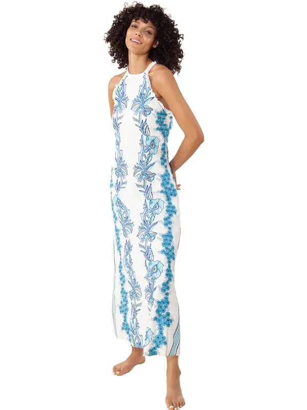 Hale Bob Luciana Embroidered Maxi - Blue