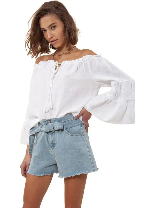 Hale Bob Darci Off The Shoulder Top - Neutral
