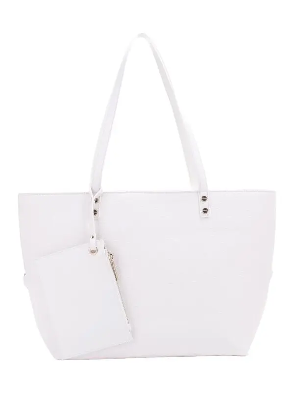 MALI + LILI Estie Vegan Leather Tote - White