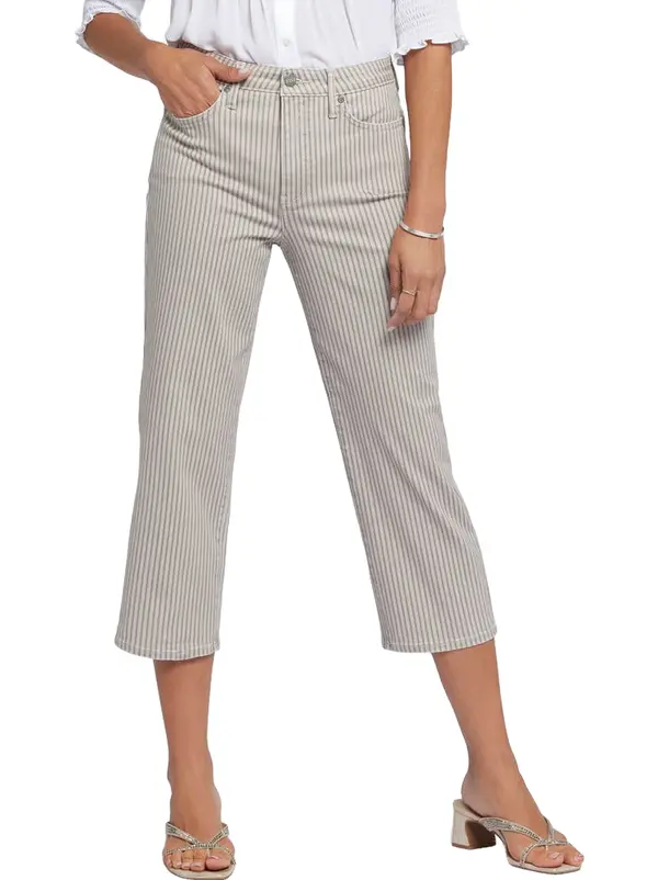 NYDJ Joni High Waist Relaxed Capri Jeans - Sandbar Stripe