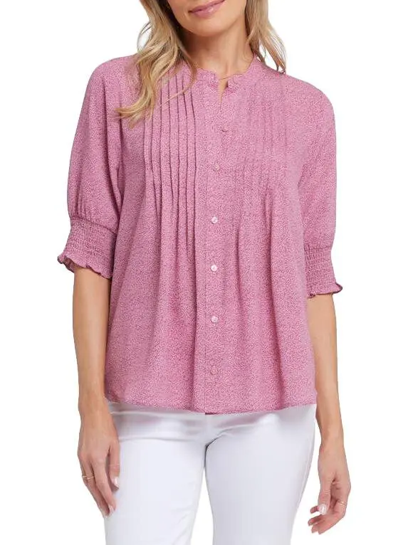 NYDJ Pleated Peasant Blouse - Bonavista