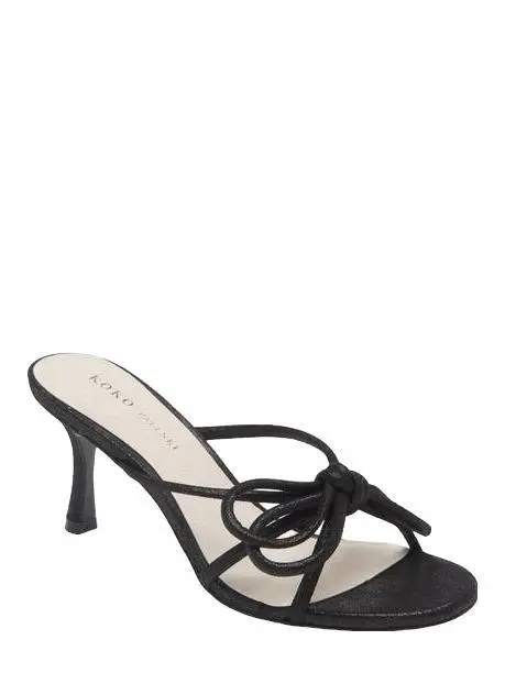KOKO + PALENKI Strappy Sandals - Black Shimmer